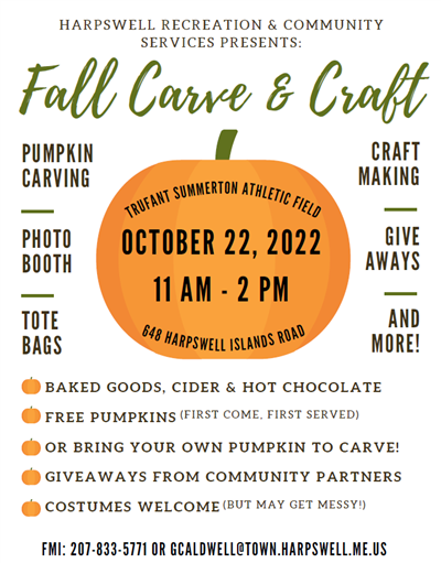 Harpswell Recreation & Community Services: Fall Carve & Craft